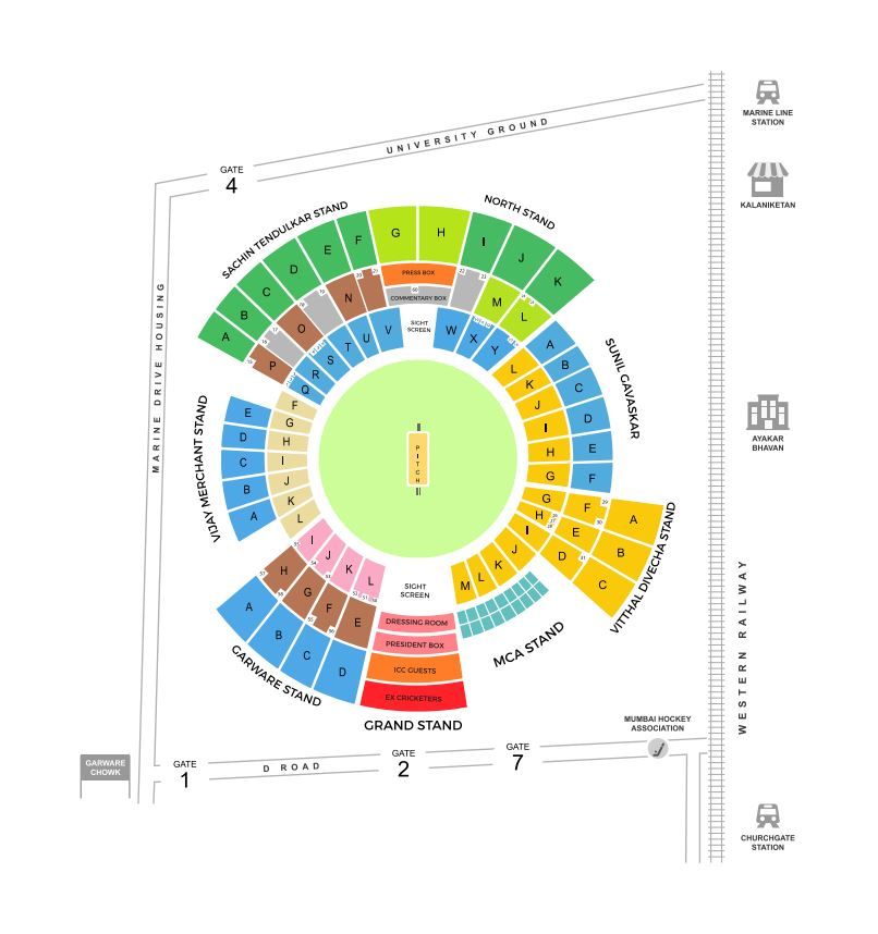 Wankhede Stadium Map Wankhede Stadium's 50th Year Celebration Dwello