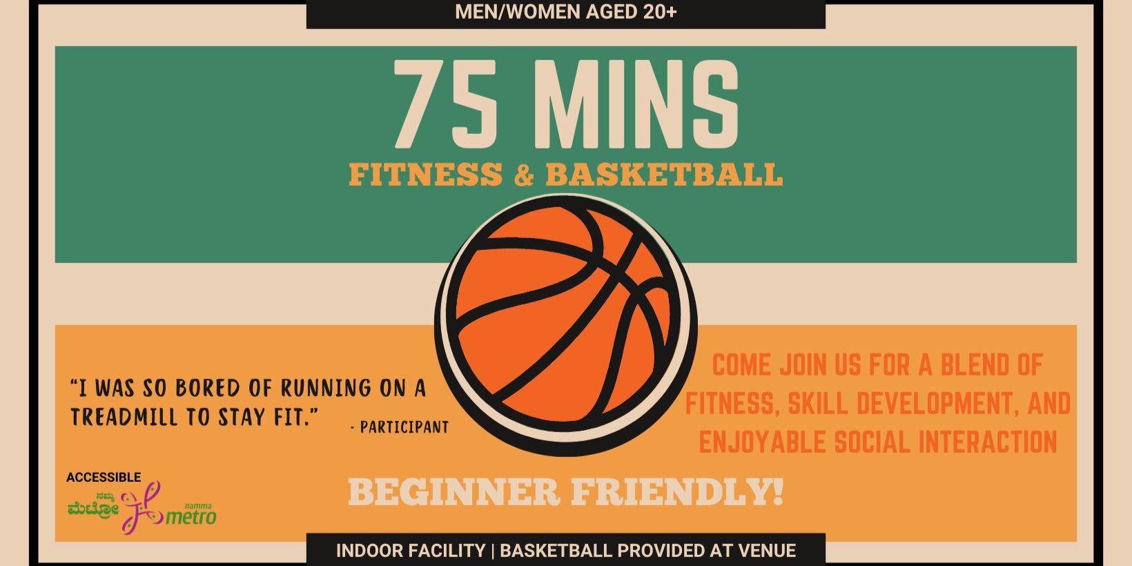 75 Mins - Fitness & Basketball for Adults (20+ yr) - basketball Event ...