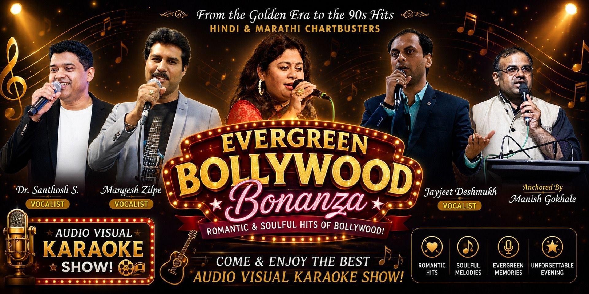 Evergreen Bollywood Bonanza music-shows Event Tickets Pune - BookMyShow