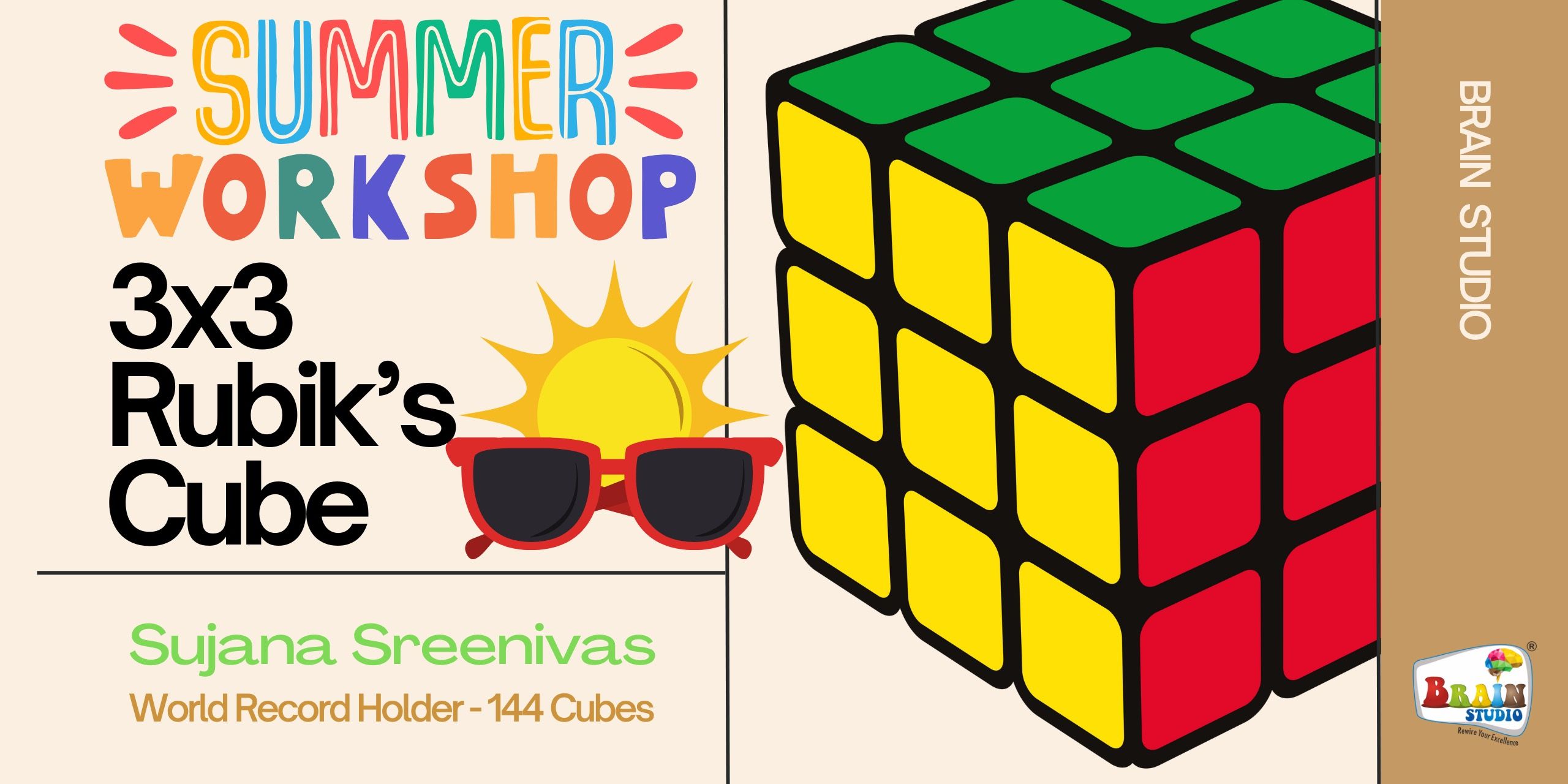 Summer 3x3 Rubik's Cube Workshop kids Event Tickets Bengaluru - BookMyShow