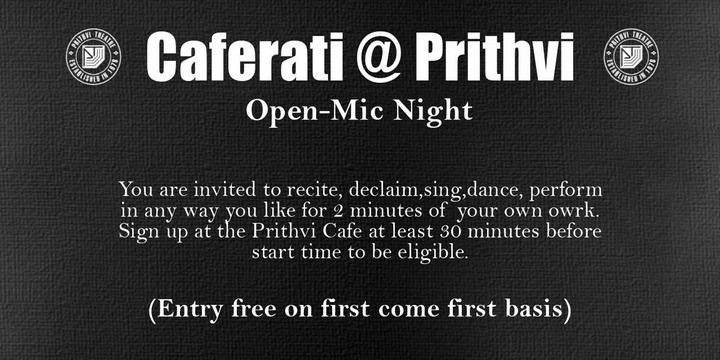 Caferati@Prithvi performances Event Tickets Mumbai - BookMyShow